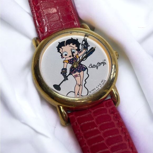 Betty Boop | Accessories | Vintage Betty Boop Red Leather Watch | Poshmark